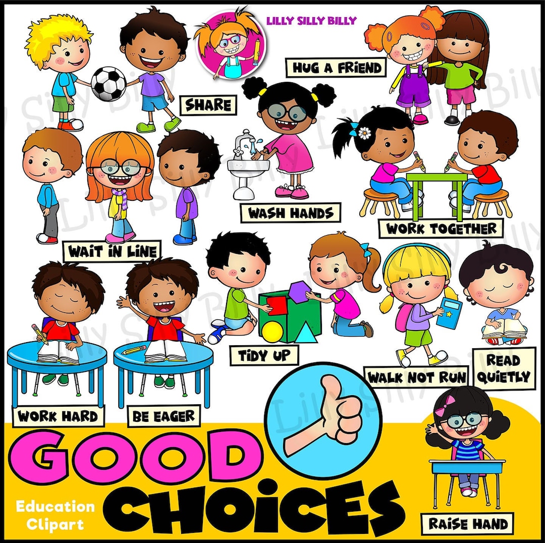 Good Choices - Clipart in BLACK & WHITE/ Full Color. Small Commercial ...