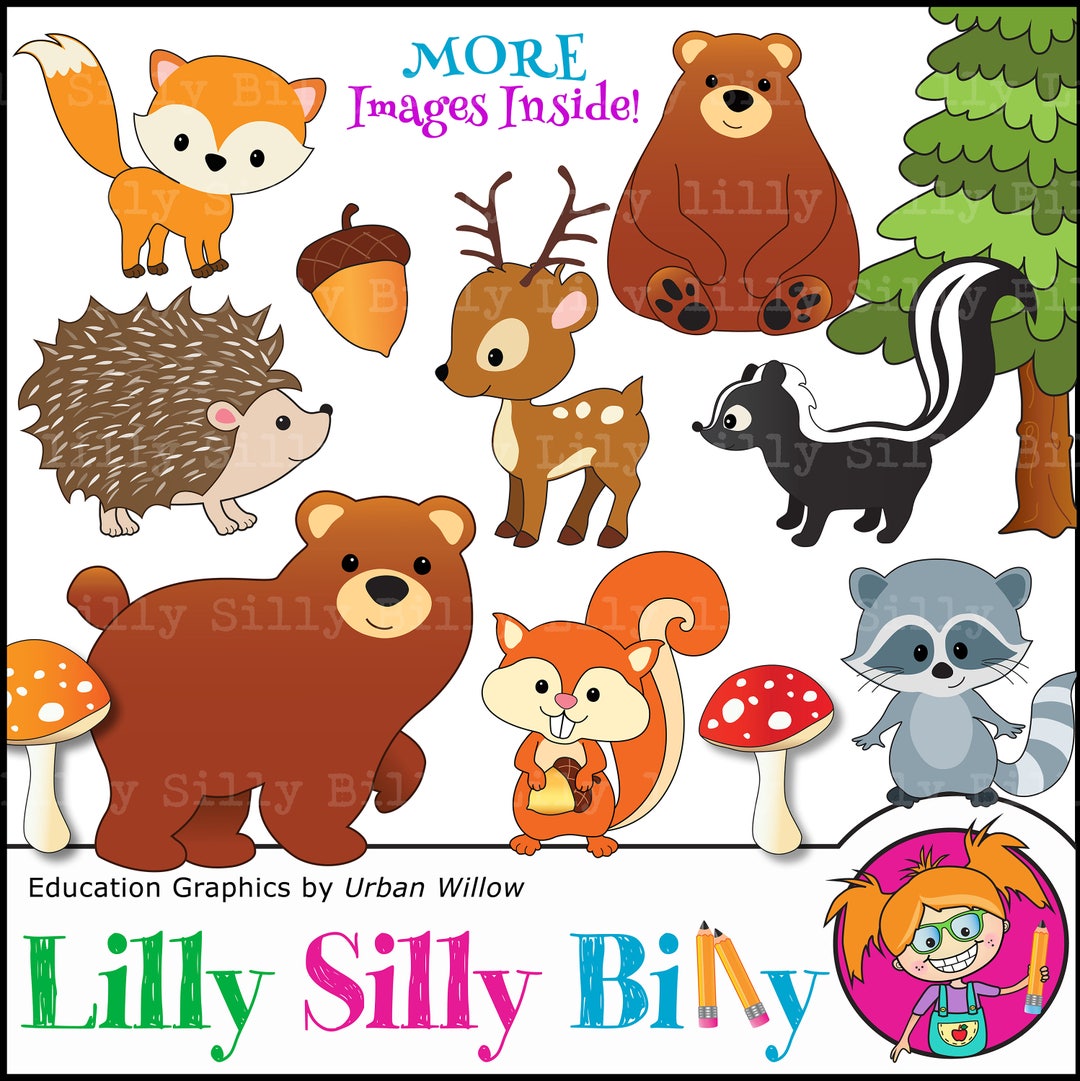Woodland Animals, Commercial Use Graphics, Deer, Bears, Squirrel ...