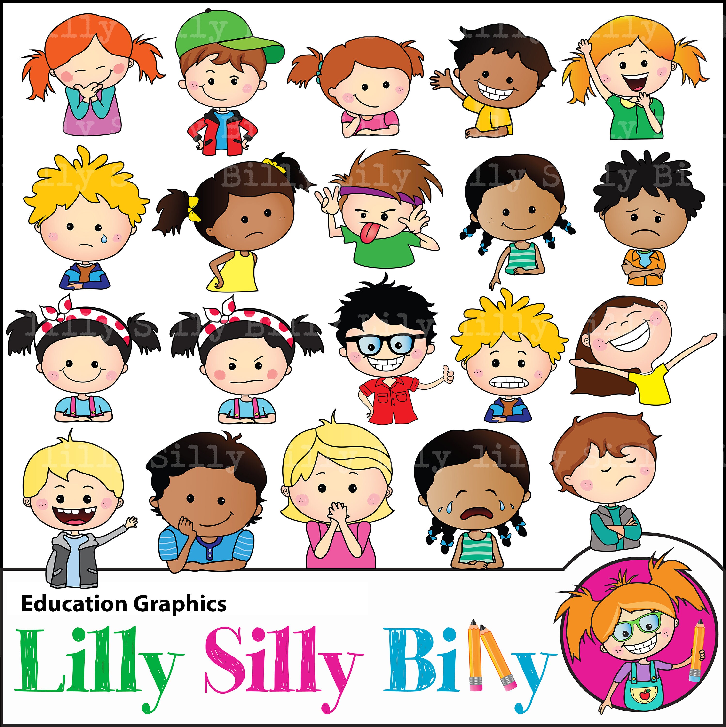 Clipart Emotions Children's Educational Graphics. Images - Etsy Singapore
