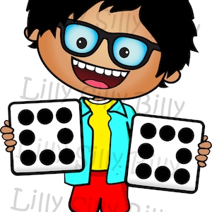 Dice Kids. Numbers 13-20. Clipart of Kids With Dice. Small Commercial ...