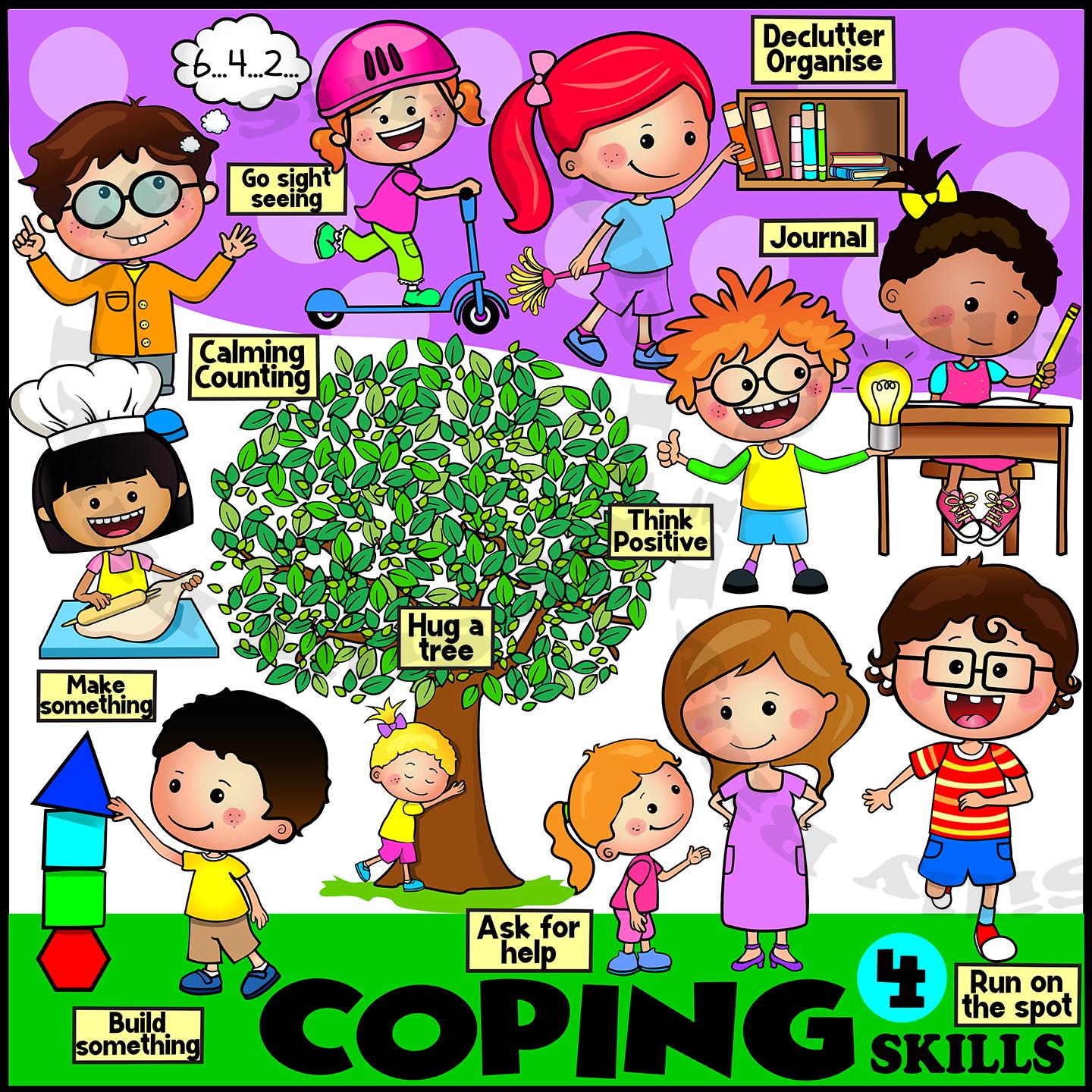 Coping Skills 4. BLACK and WHITE and Full Color Images. Education ...