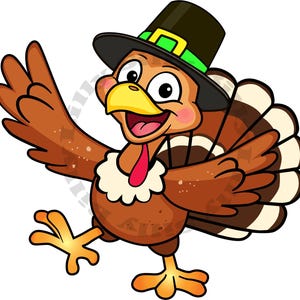 Thanksgiving Clipart. Pilgrim, Native Amercian Indian, Happy Turkey and ...