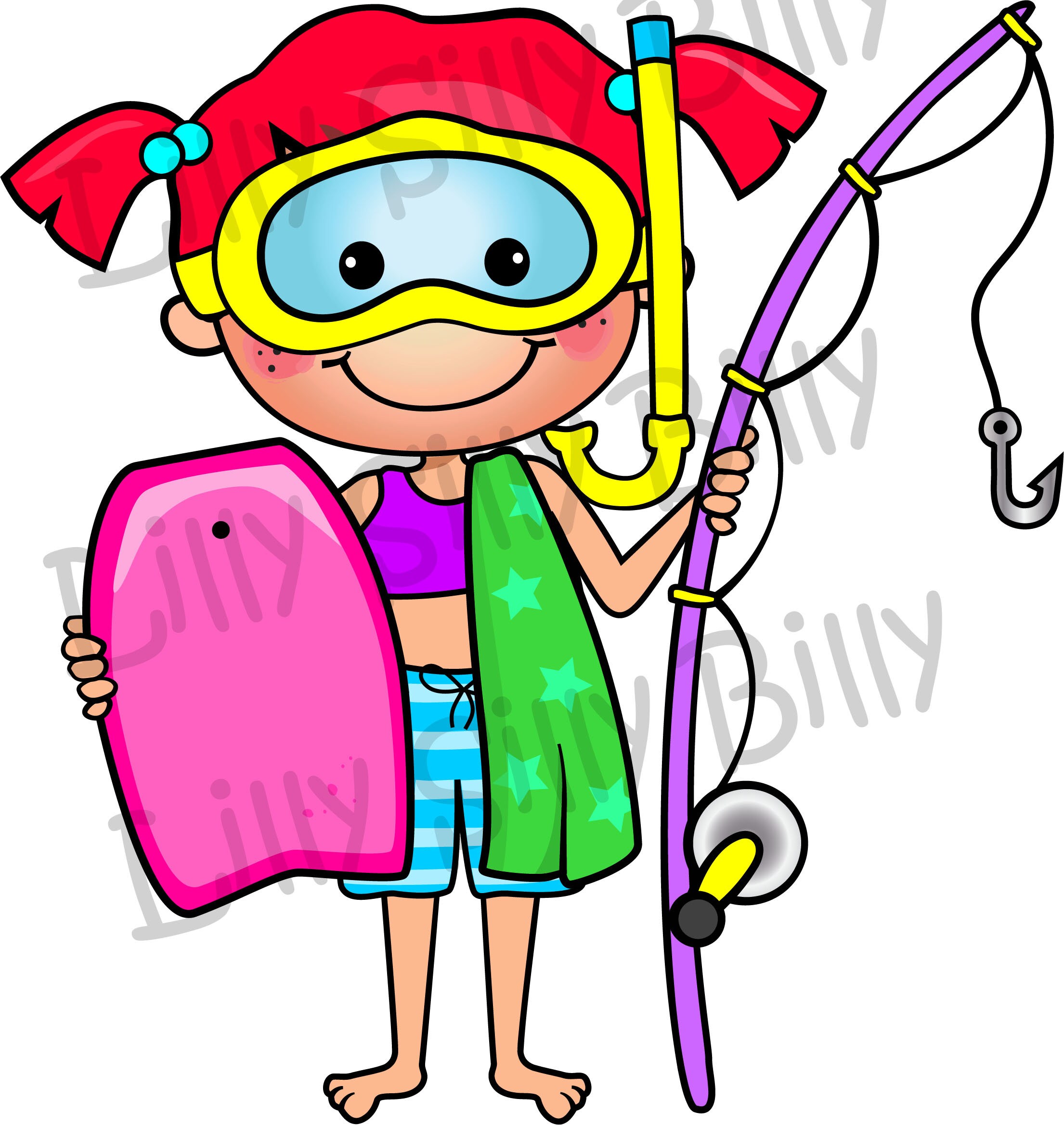 Summer Mix. Clipart, Black and White & COLOR, Small Commercial and ...