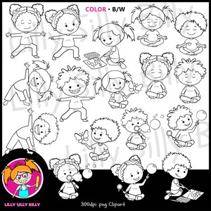 Mindful Milo (lilly, Benji and Bindu). Clip Art Collection. Full Color ...