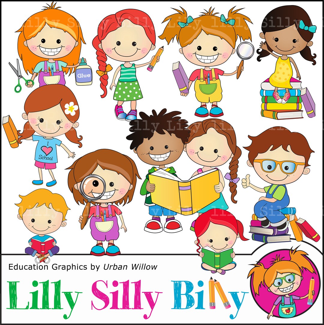 Reading and Learning Clipart, Cute Kids Clipart for School or Education ...