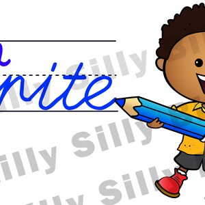 WRITING. Clipart in Color & Black/white. {lilly Silly Billy} - Etsy