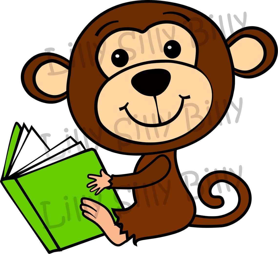 Animals READING, A-Z, Clipart. Black & White and Full Color Graphics ...