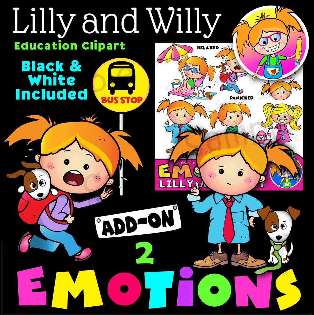 Emotions Clipart - Lilly and Willy 2. Super Sweet Digital Images for ...