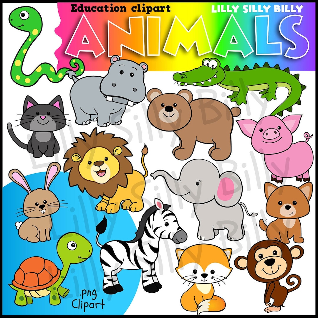 Animals for Littlies, Clipart. Black & White and Full Color Graphics ...