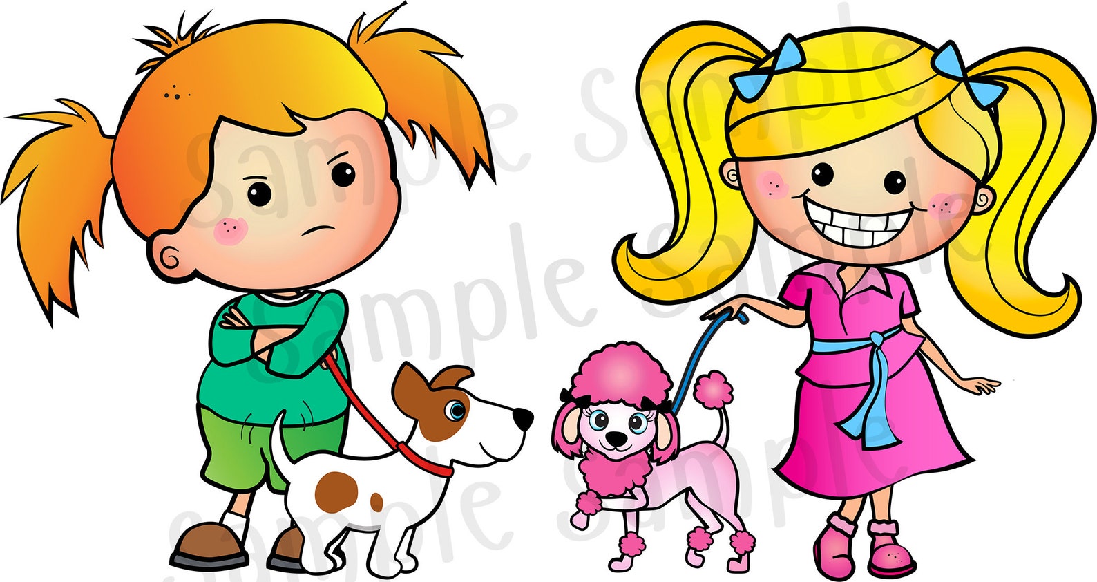 Emotions Clipart Lilly and Willy 2. Super Sweet Digital - Etsy