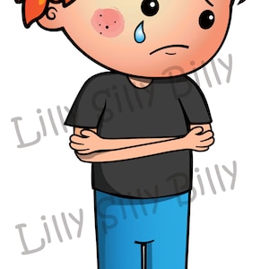 Teen's Emotions. Clipart, Black and White & COLOR, Small Commercial and ...