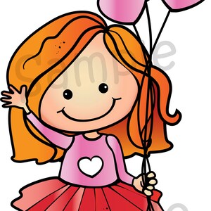 Valentine Kids. Clipart. BLACK and WHITE and Color. Education Graphics ...