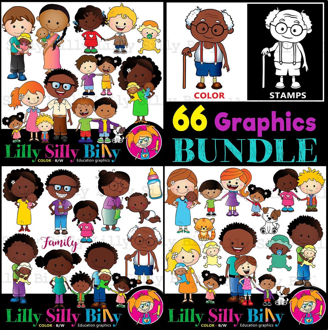 Family Diversity BUNDLE- Clipart for Small Commercial and Education Use ...