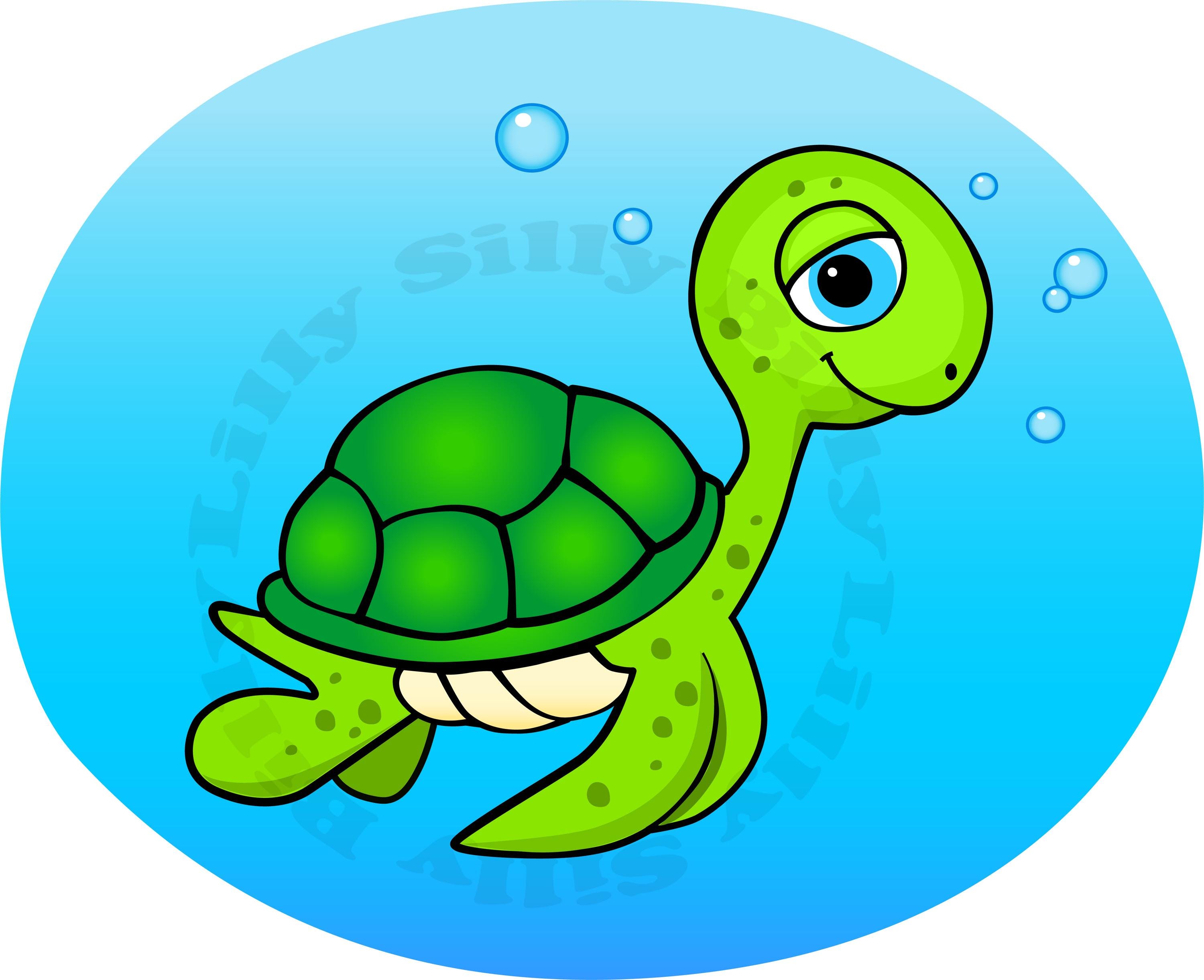 Sea Turtle Life Cycle. Full Color and Black/ White Clipart. Small ...