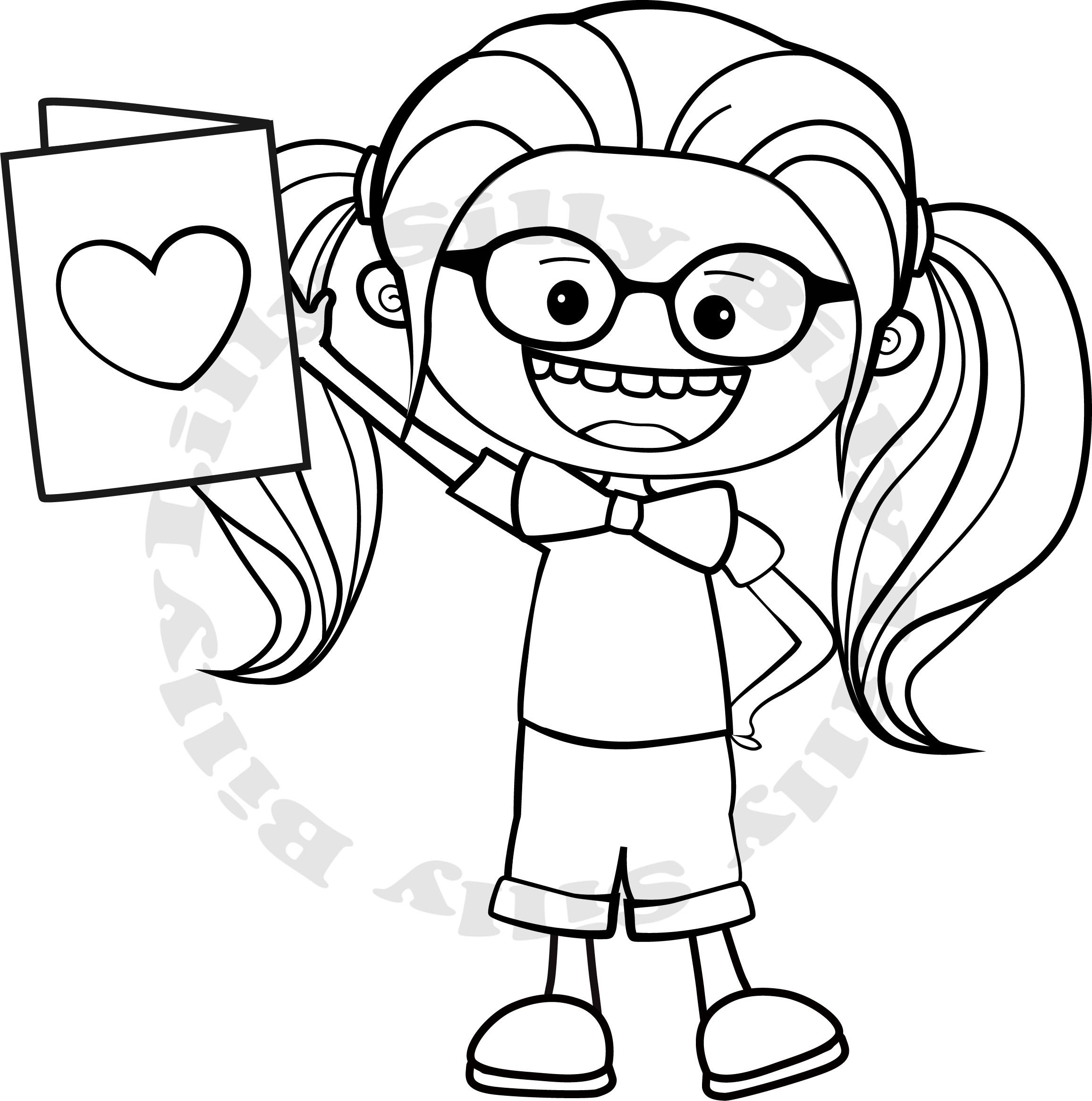 I Love My Valentine. Clipart. BLACK and WHITE and Color. Education ...