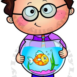 Smiley Squirts. Clipart Kids in Color & Black/white. Small Commercial ...