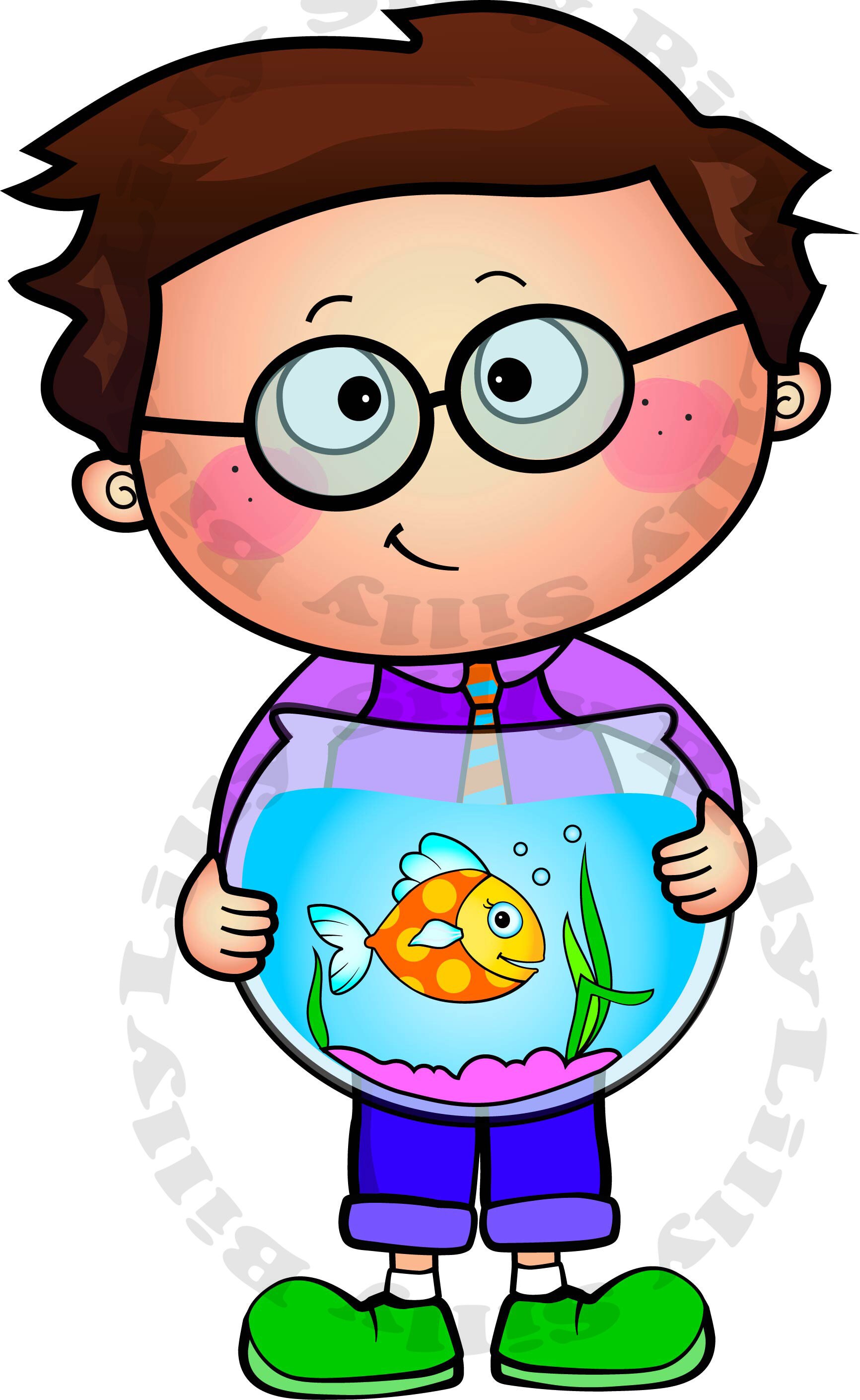 Smiley Squirts. Clipart Kids in Color & Black/white. Small Commercial ...