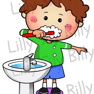 Morning Routine - Milo and Lilly. Sequential Clipart in Black & White ...