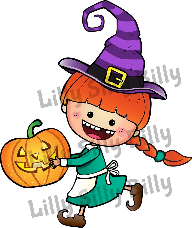 Halloween Whimsy Clipart Not-so-scary Illustrations for - Etsy