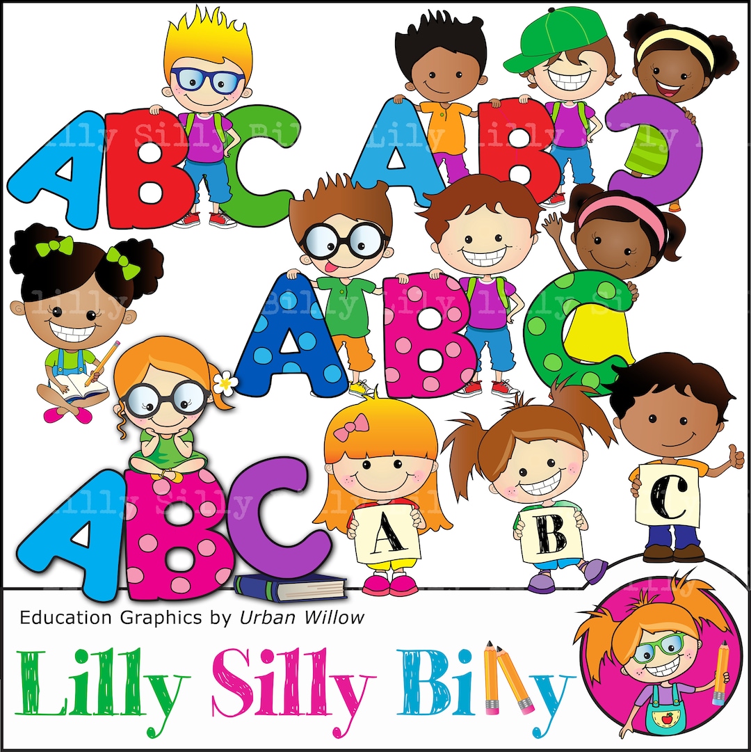 ABC Clipart, Education Clipart - Spelling ABC, Cool Kids Graphics, Back ...