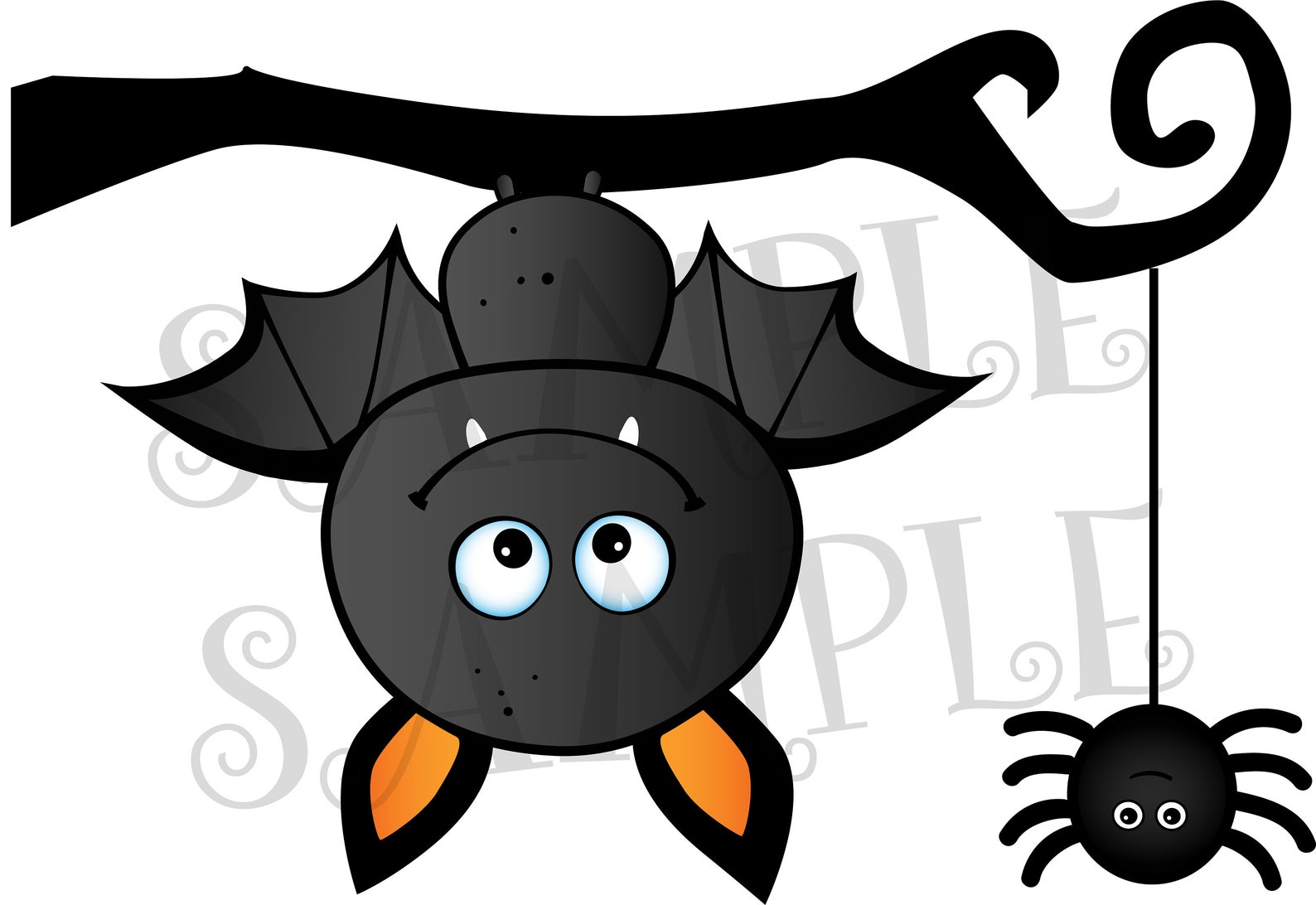 Cute Halloween Clipart Not-so-scary Illustrations for Small | Etsy
