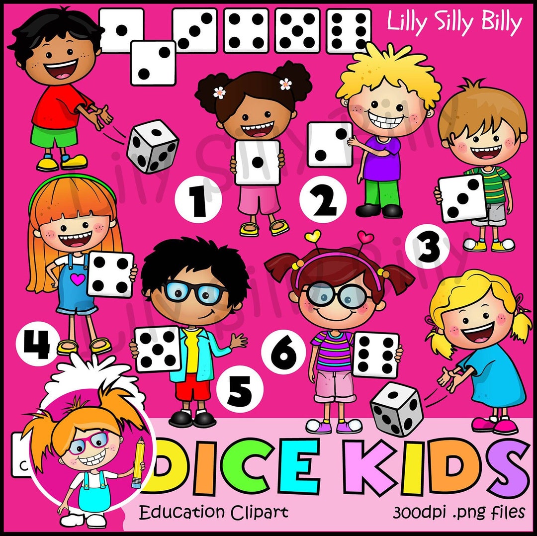 Dice Kids. Numbers 1 6. Clipart of Kids With Dice. Small - Etsy