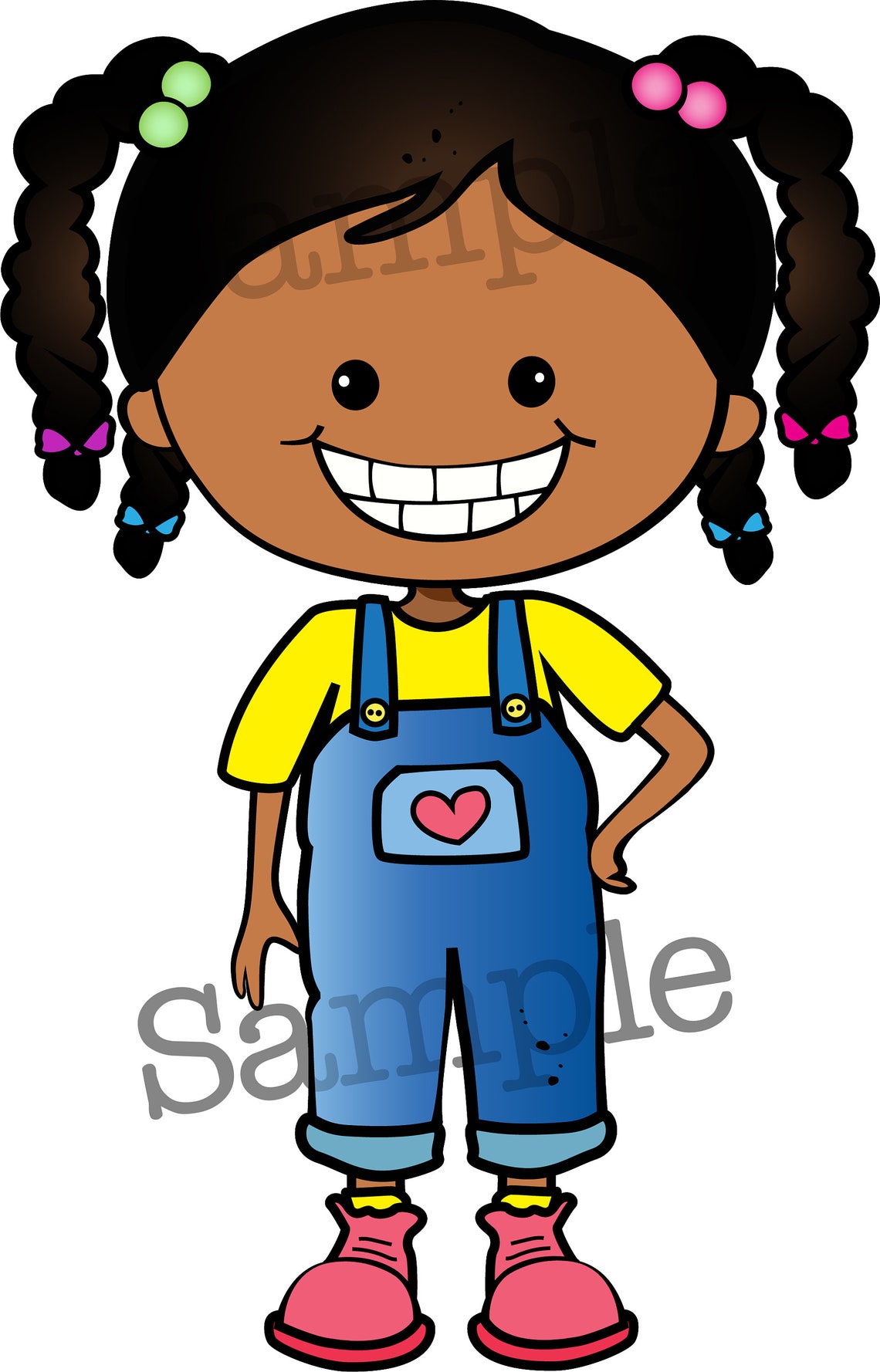 Happy BIG Kids Clipart. BLACK and WHITE and Color Education - Etsy