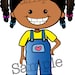 Happy BIG Kids Clipart. BLACK and WHITE and Color, Education Graphics ...