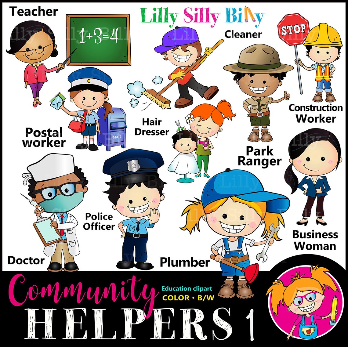 Community Helpers Clipart Set for Careers Occupations | Etsy