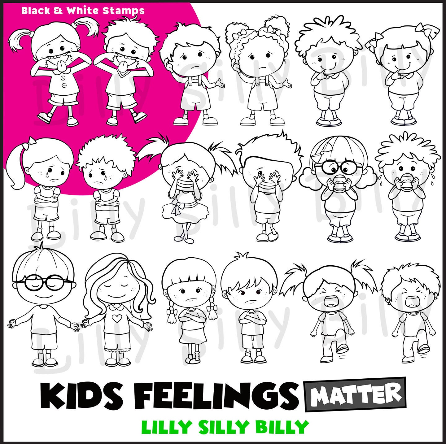 Kids Feelings Matter, Clipart - Super Sweet Digital Images for Small ...