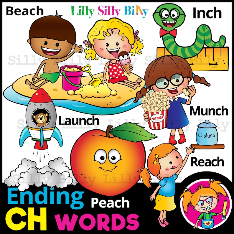 Ending Digraphs Clip Art VALUE BUNDLE. 54 Clipart Images for - Etsy