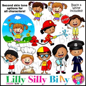 Community Helpers PLUS* - BLACK and WHITE/ and Full Color Clipart ...