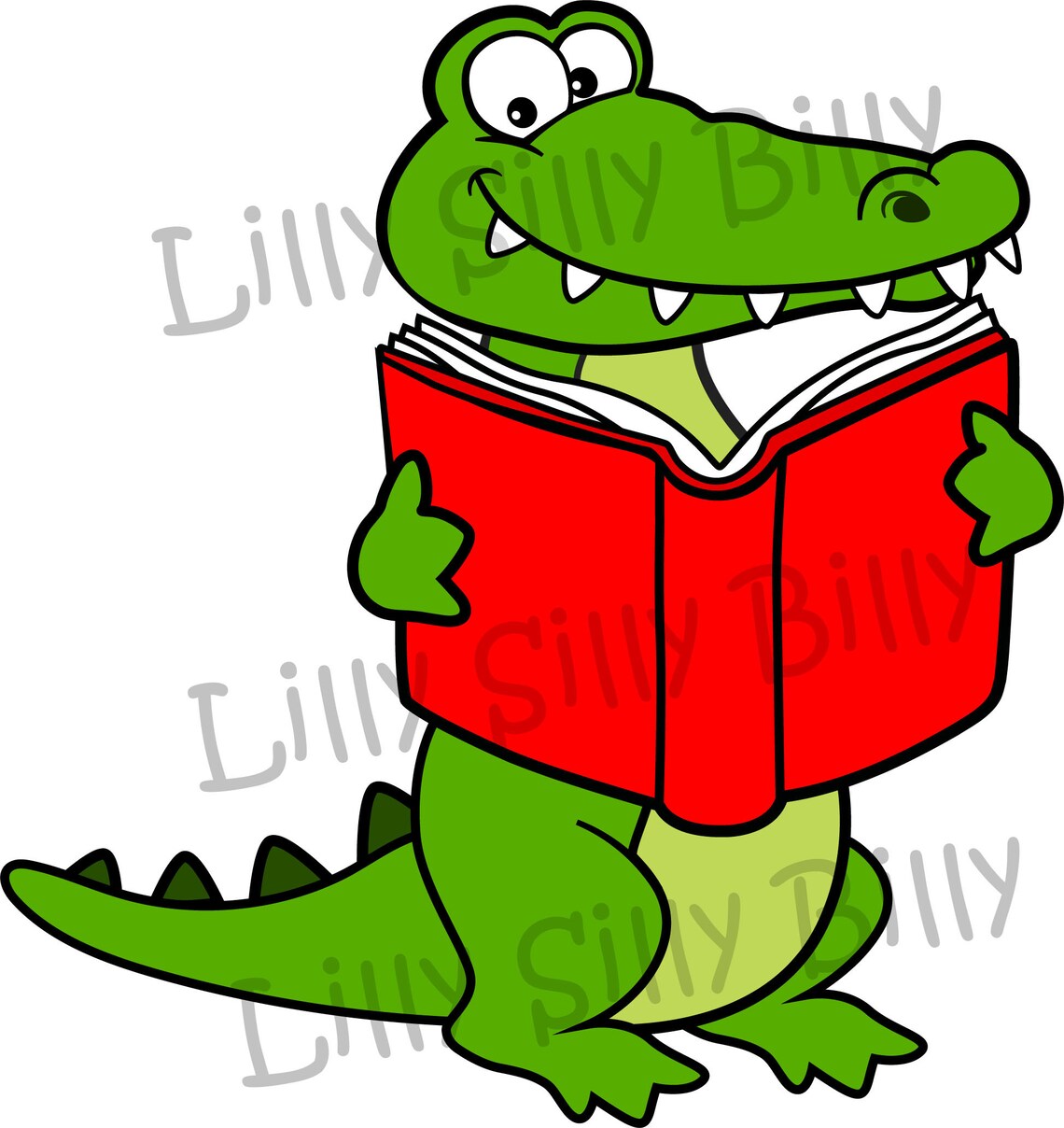 Animals READING, A-Z, Clipart. Black & White and Full Color Graphics ...