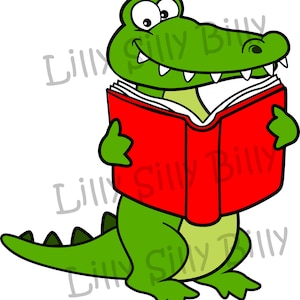 Animals READING, A-Z, Clipart. Black & White and Full Color Graphics ...