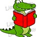 Animals READING, A-Z, Clipart. Black & White and Full Color Graphics ...