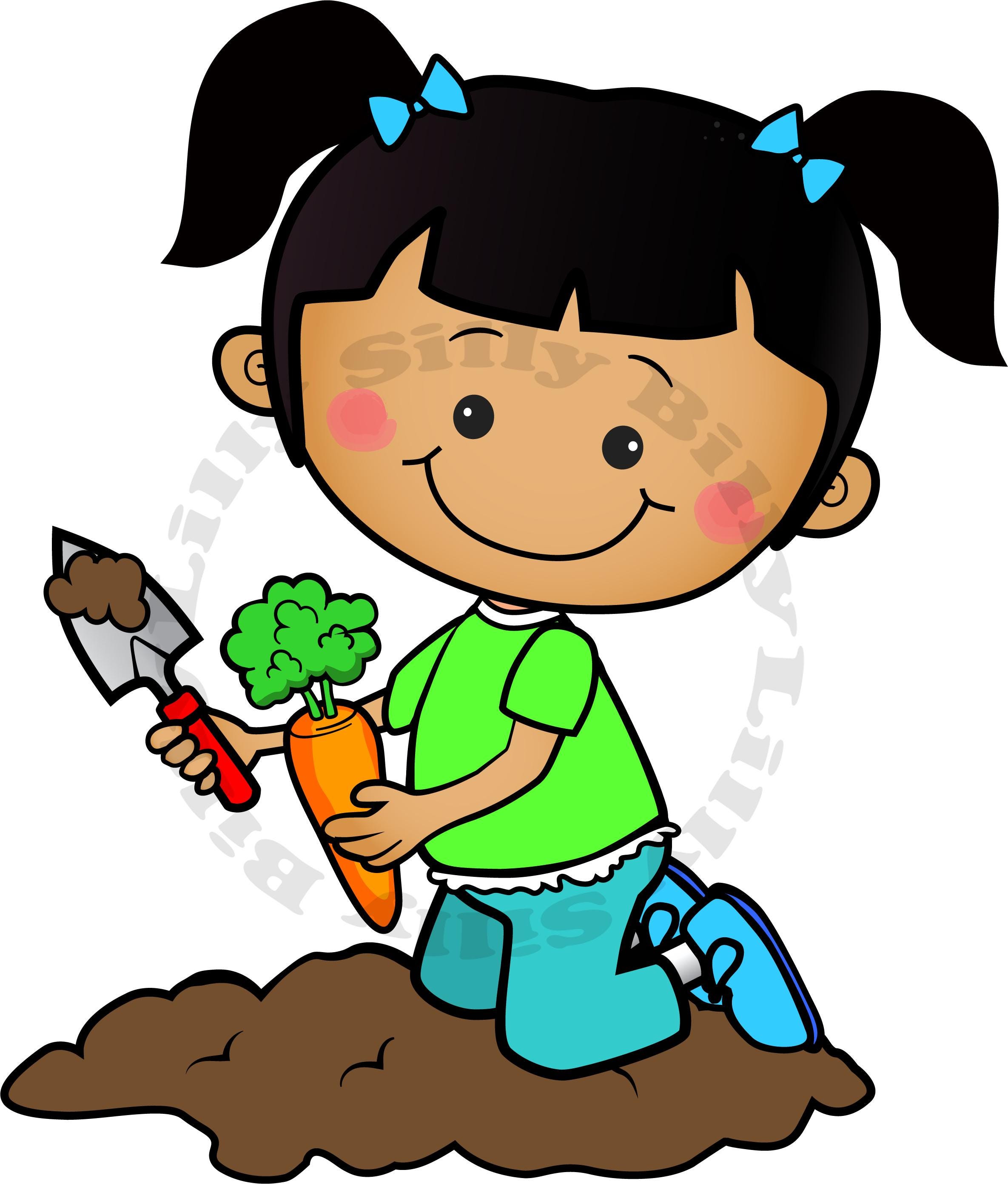 Gardening Kids Clipart | Super Sweet Kids in the Garden | Planting and ...