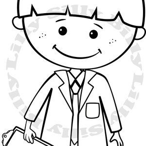 Doctors Visit - BLACK and WHITE/ and Full Color Clipart. Educational ...