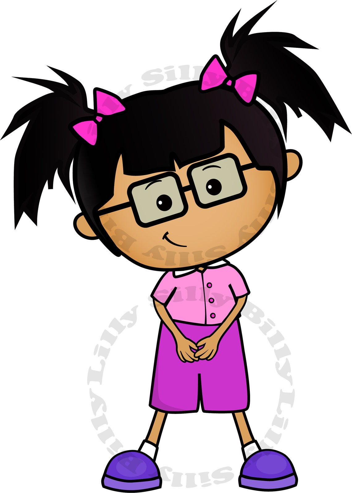 Smiley Squirts. Clipart Kids in Color & Black/white. Small Commercial ...