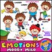 Emotions Clipart Moody Milo Lilly Silly Billy, Super Sweet Digital ...