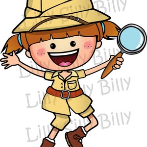 Explorers BIG KIDS. Black and White & COLOR Clipart, Small Commercial ...