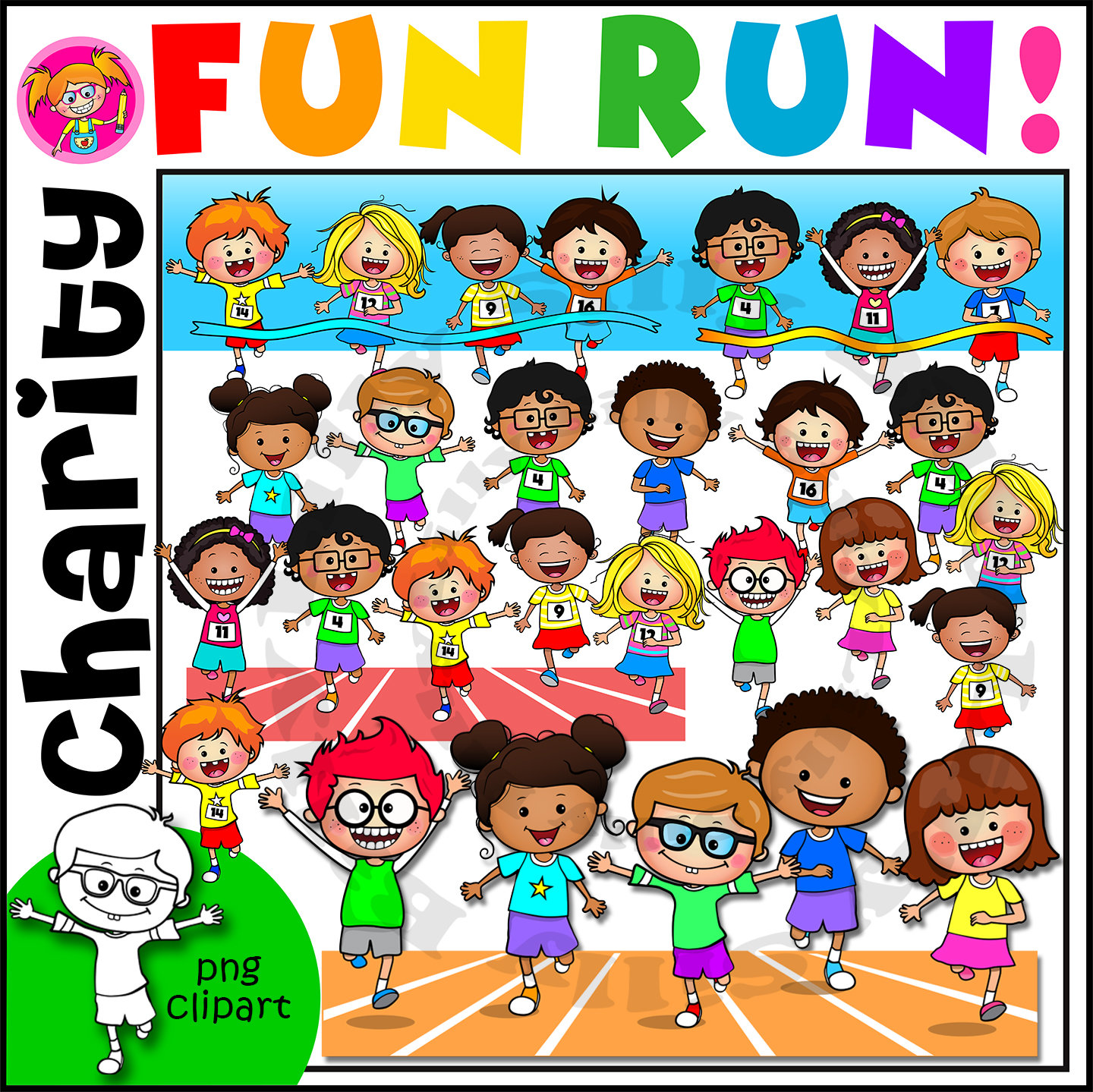 Fun Run Clipart Fun Run Clipart Etsy