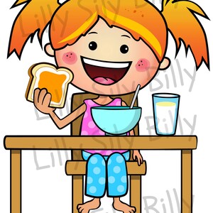 Morning Routine - Milo and Lilly. Sequential Clipart in Black & White ...