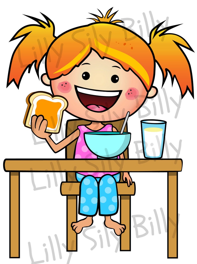 Morning Routine - Milo and Lilly. Sequential Clipart in Black & White ...