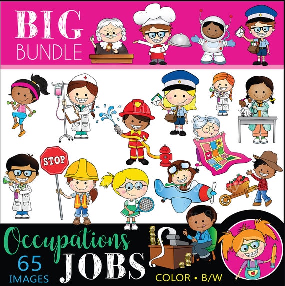 Different Jobs Clipart Black And White