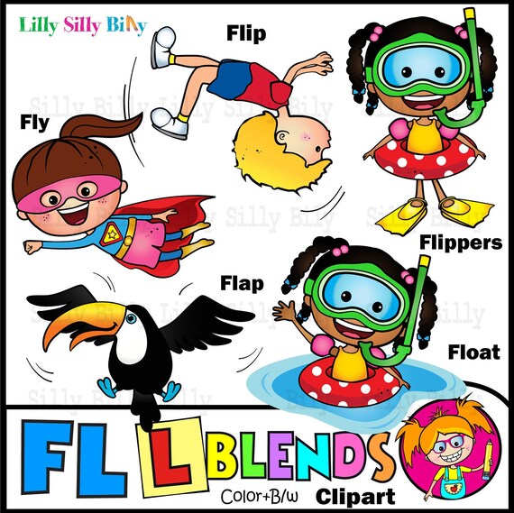 L Blends FL Noir et Blanc et Clipart de couleur. | Etsy