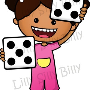 Dice Kids. Numbers 7-12. Clipart of Kids With Dice. Small Commercial ...