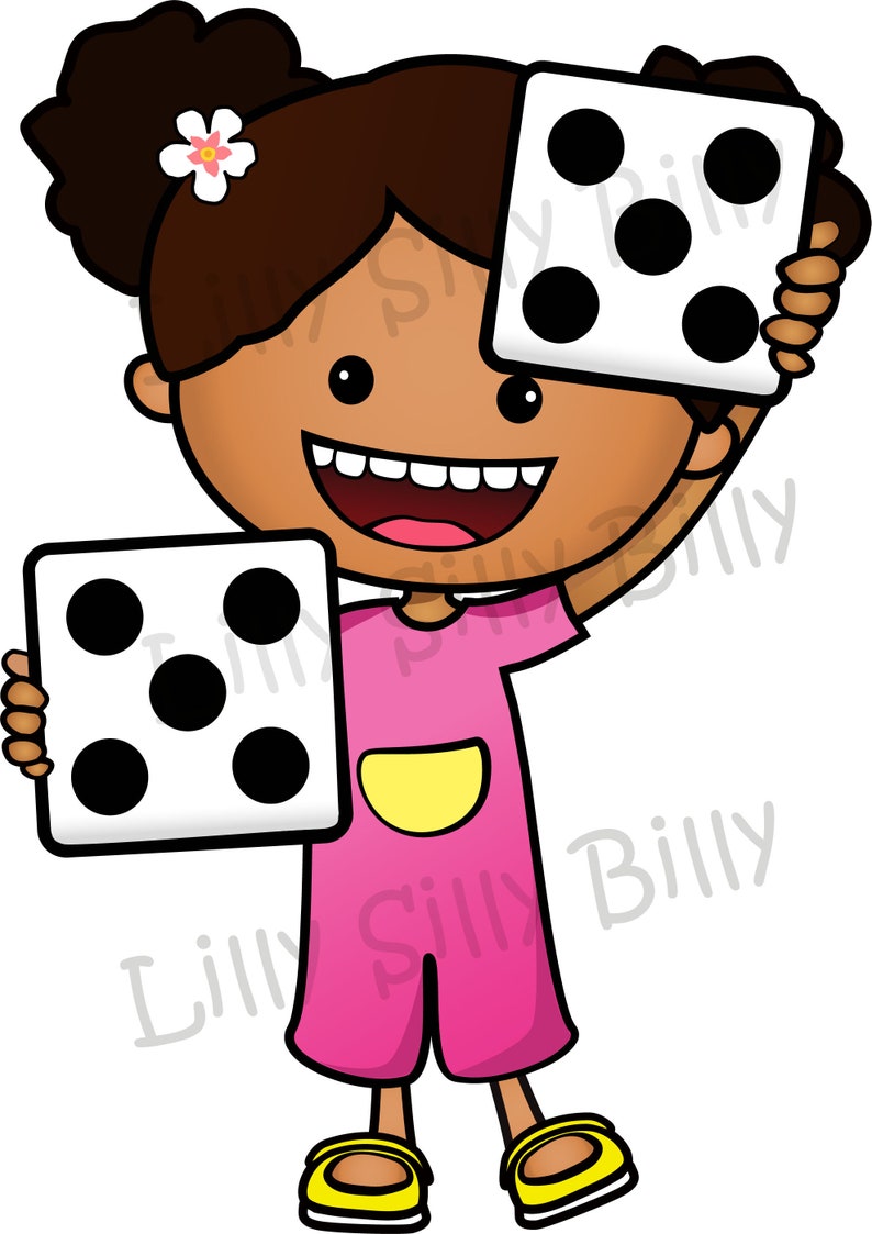 Dice Kids. Numbers 7-12. Clipart of Kids With Dice. Small Commercial ...