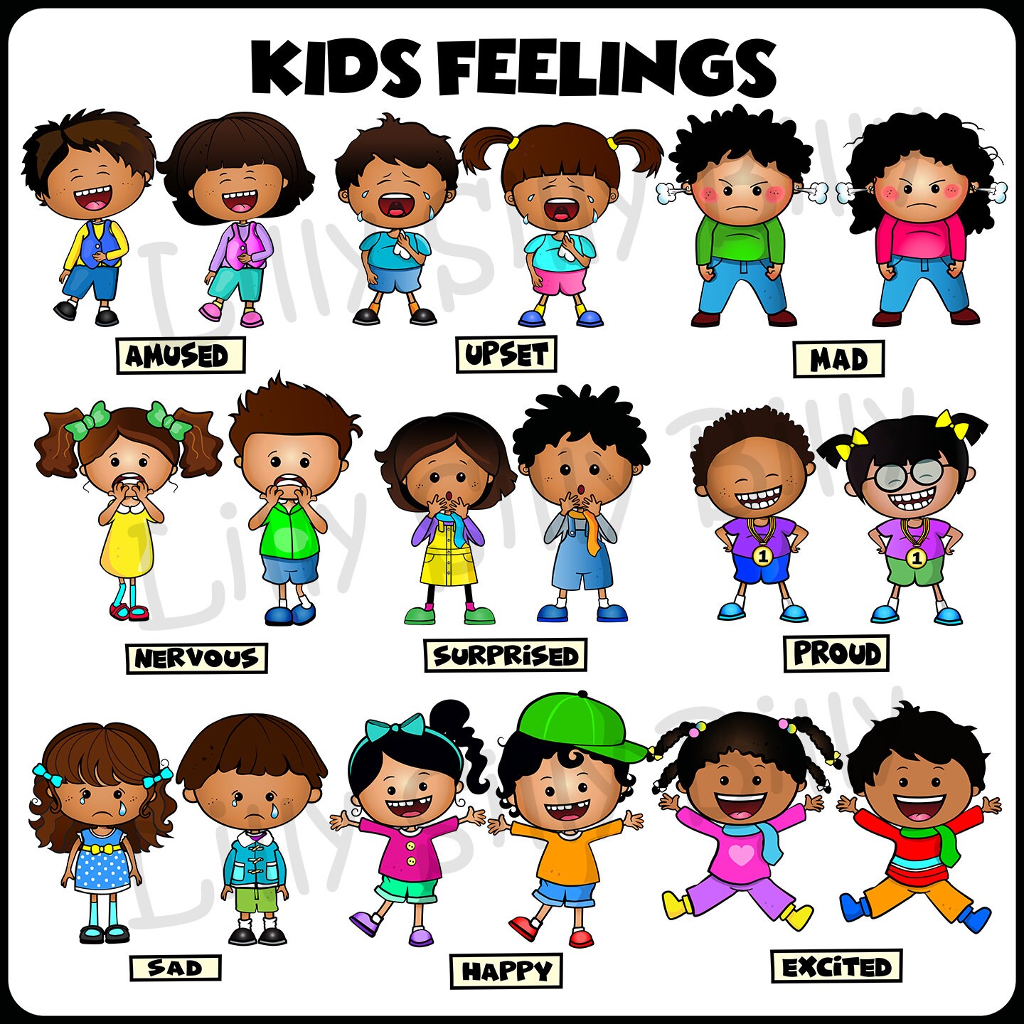 Kids Feelings, Clipart - Super Sweet Digital Images for Small ...