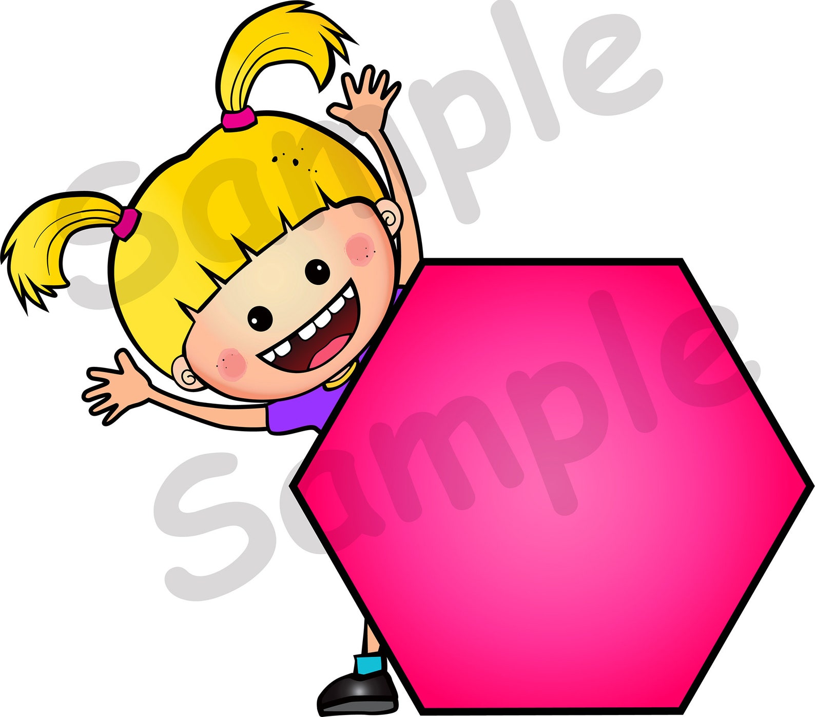 Los niños con formas 2D clipart BUNDLE gráficos de educación | Etsy