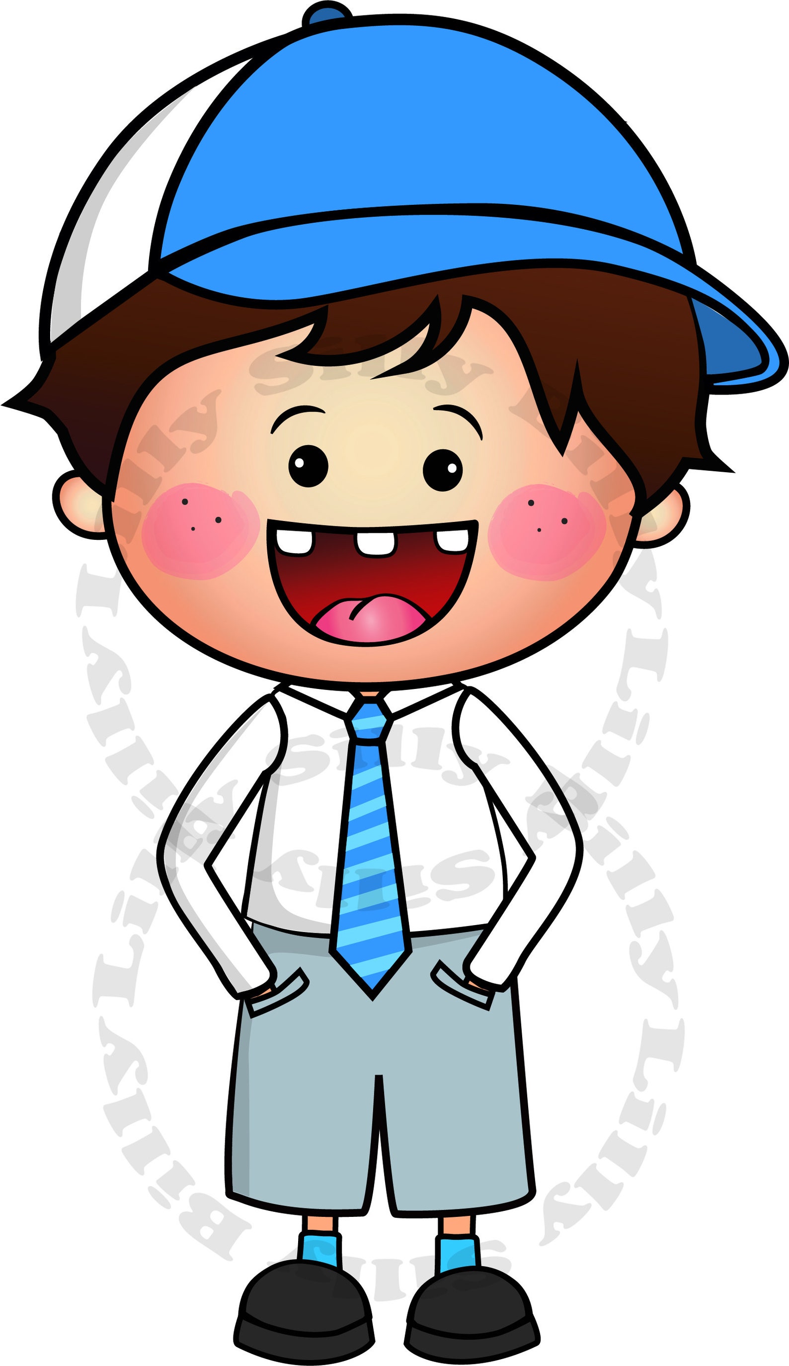 Smiley Squirts. Clipart Kids in Color & Black/white. Small Commercial ...